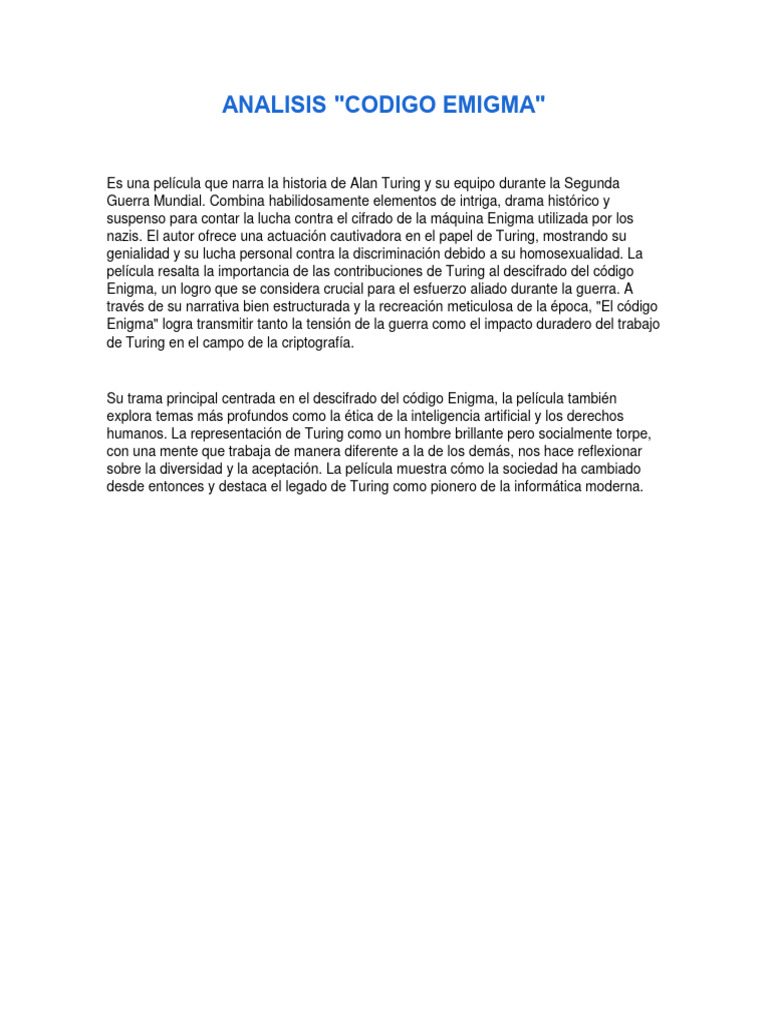 Analisis Codigo Enigma | PDF