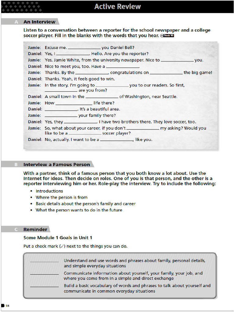 Active Review & Unit 2 Lesson 1 | PDF