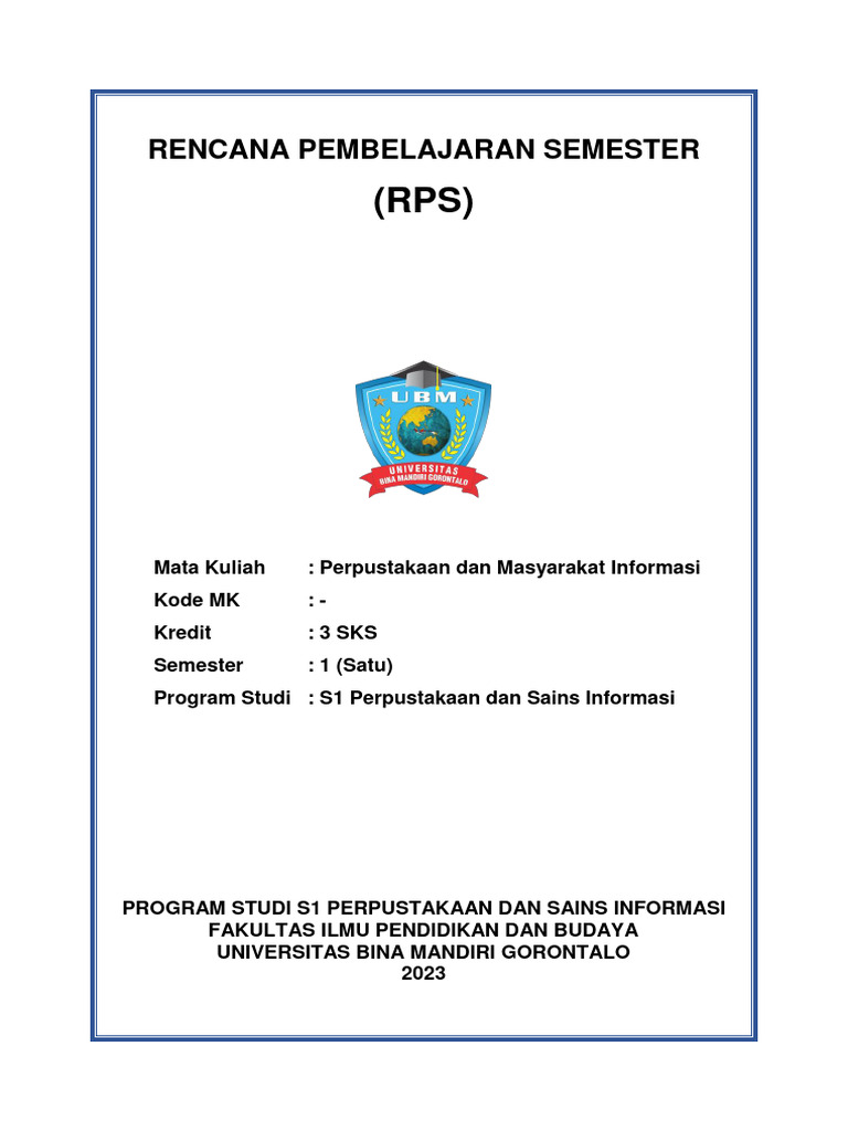 Rencana Pembelajaran Perpustakaan 2023 | PDF