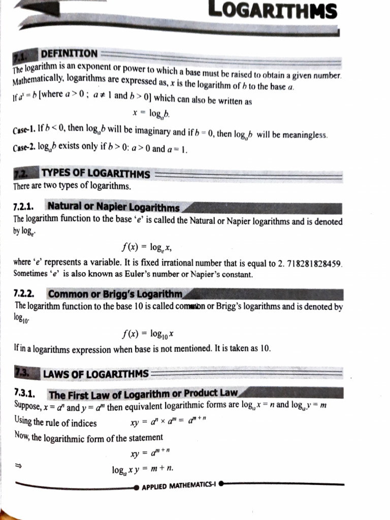 Logarithm | PDF | Logarithm | Numbers
