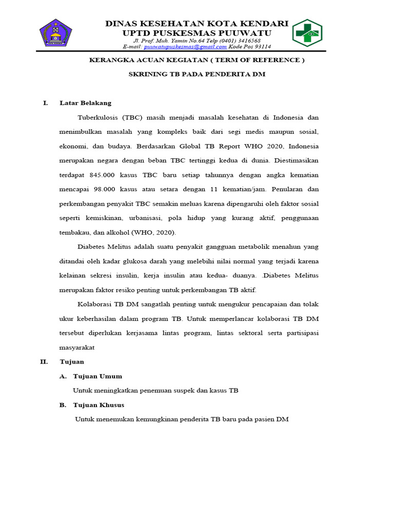 Fix Kak Skrining TB DM | PDF | Kesehatan Holistik | Sains & Matematika