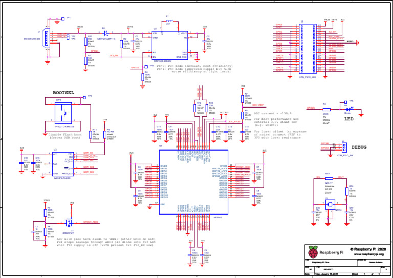 Rpi Pico R3 Public Schematic | PDF