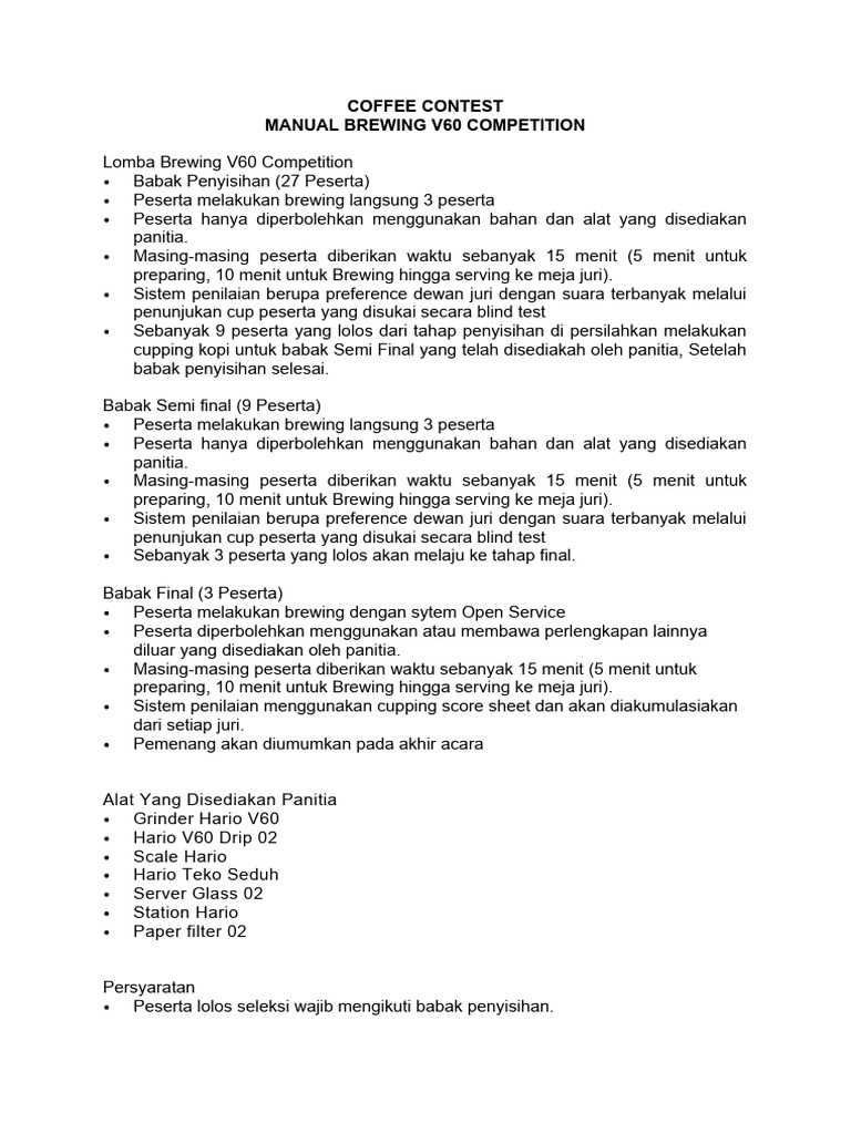 Kompetisi Brewing V60 | PDF