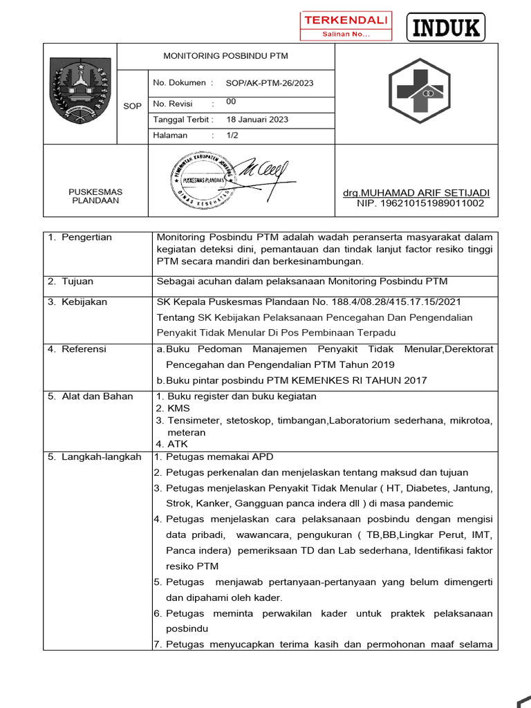 Monitoring Posbindu PTM | PDF | Sains & Matematika
