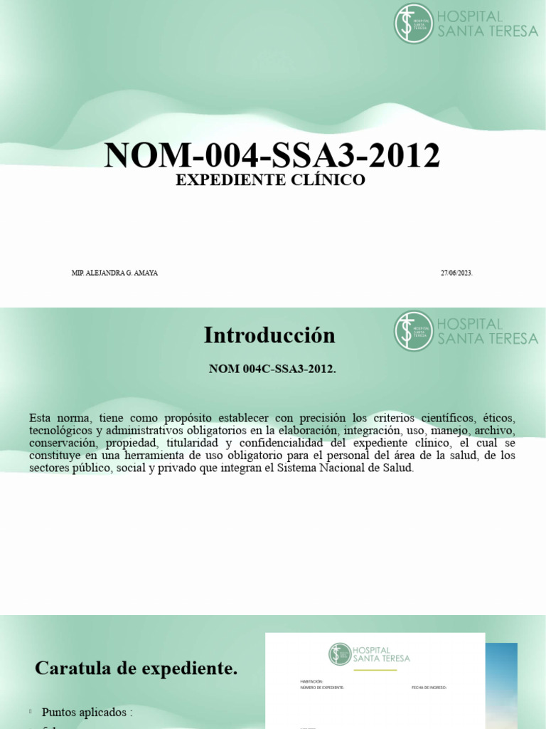 Nom 004 | PDF | Clínica | Historial médico