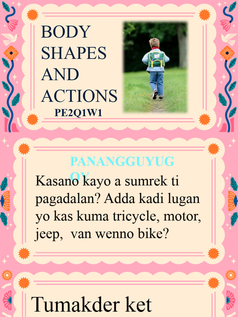 PE2Q1W1 Body Shapes and Actions | PDF