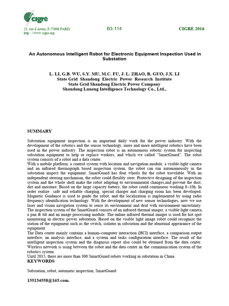 An Autonomous Intelligent Robot For Electronic Equipment Inspection ...