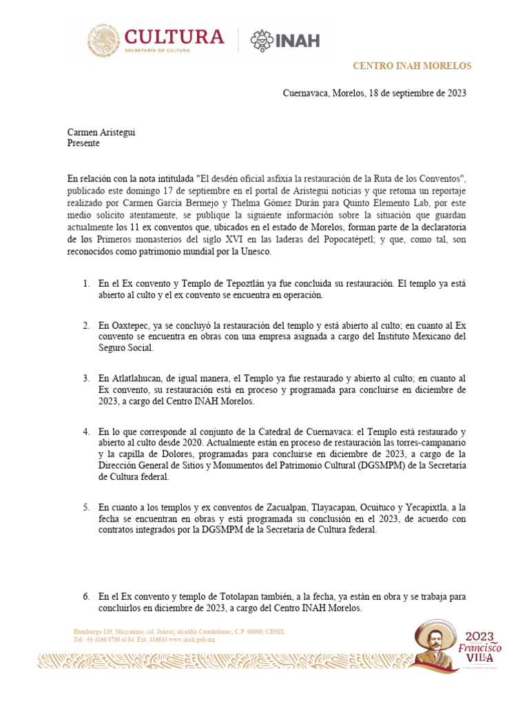 Aclaración VHV | PDF | México