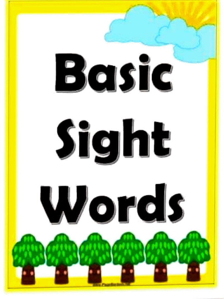 Spelling Bee Basic Sight Words For Nursery | PDF