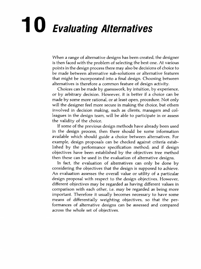 Evaluating Design Alternatives Method | PDF | Average | Design