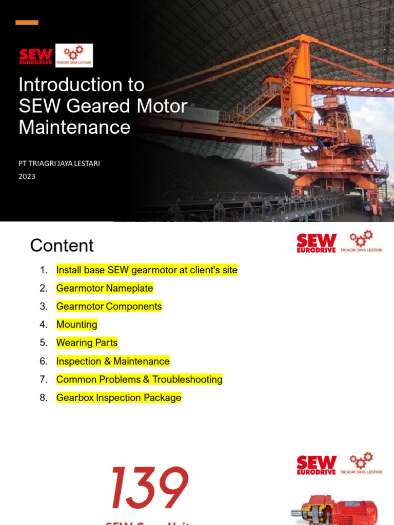 SEW Gearmotor Maintenance | PDF | Lubricant | Gear