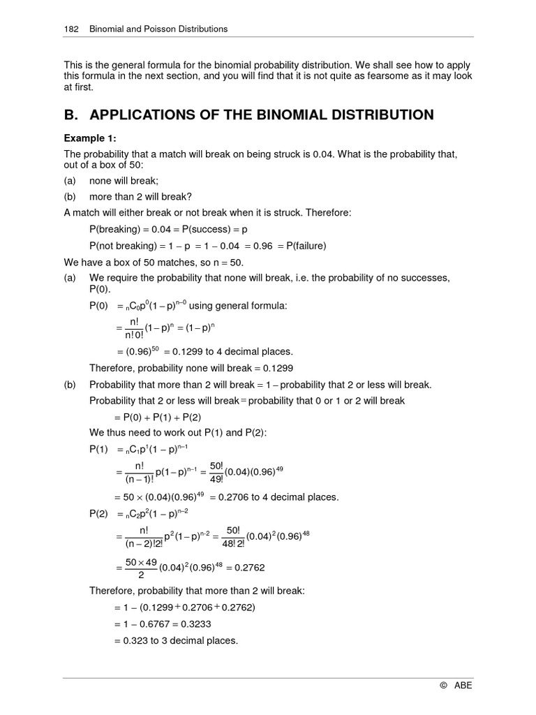 Applications of Binomial Distribution | PDF | Standard Deviation | Poisson Distribution