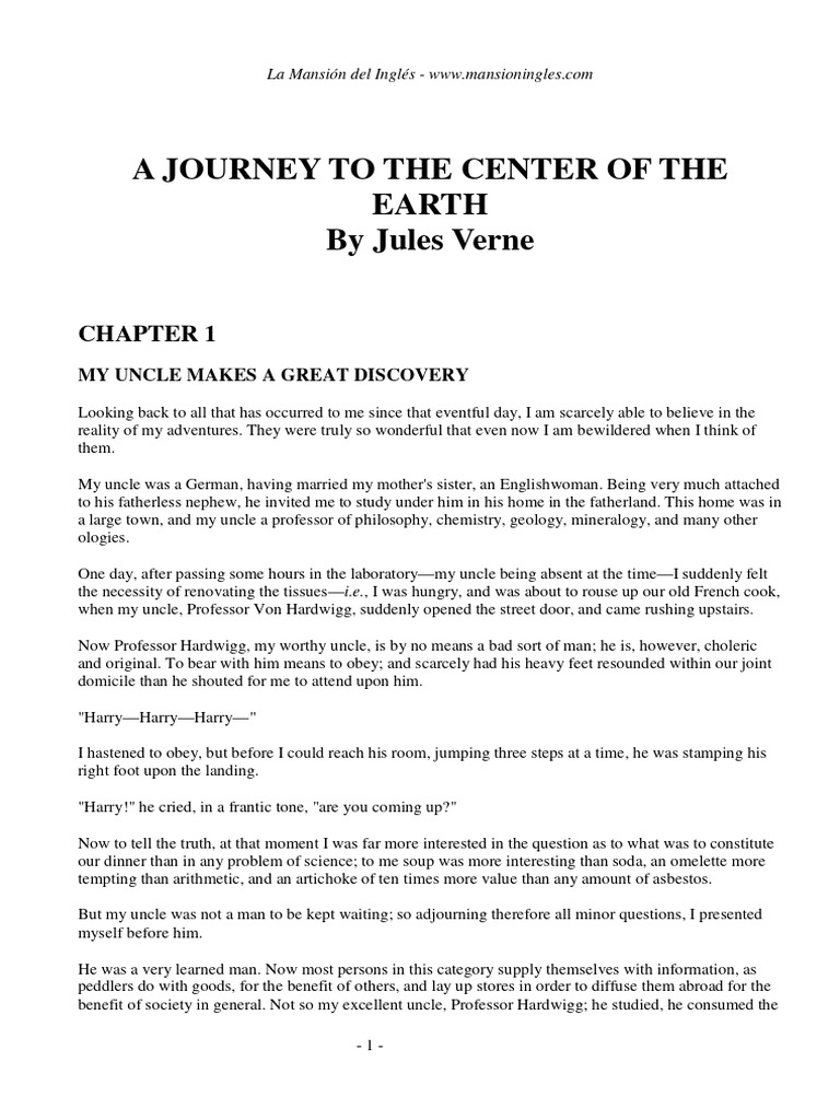 A Journey To The Center of The - Jules Verne | PDF | Volcano | Theory