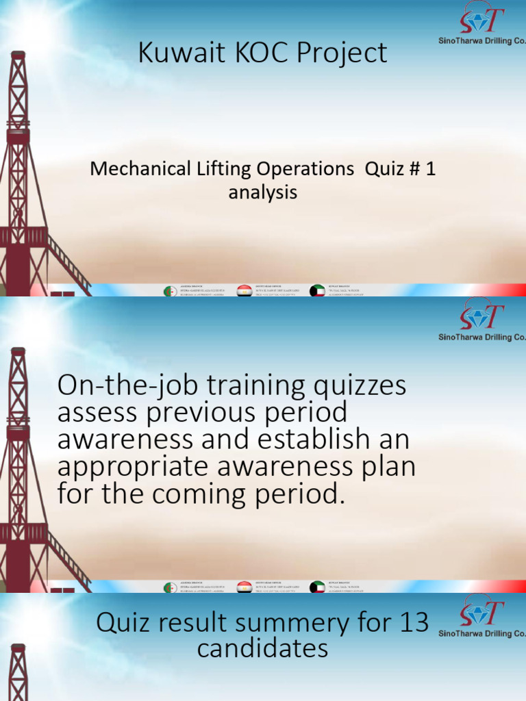 MECHANICAL LIFTING OPERATIONS Quiz | PDF