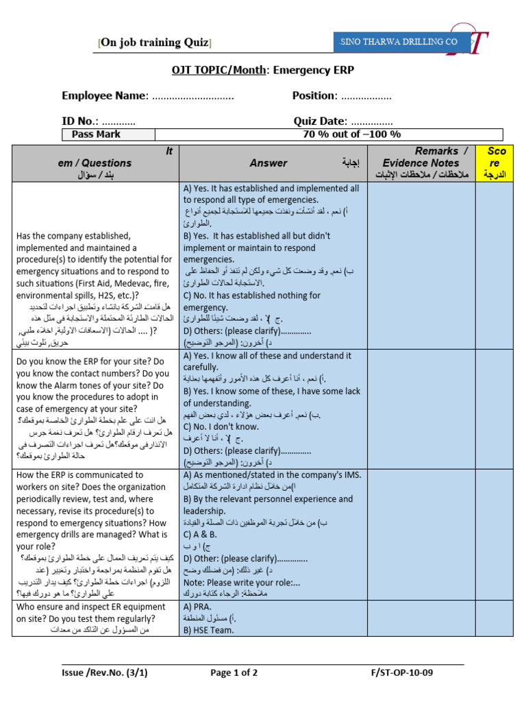 Emergency Quiz | PDF
