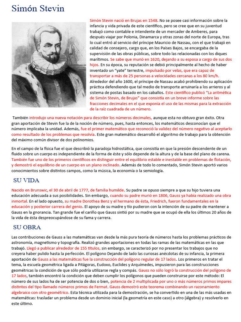 Simón Stevin | PDF | Matemáticas