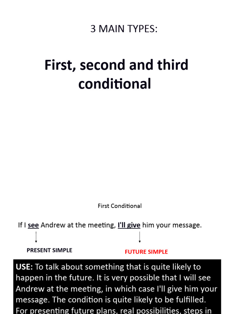 3 Main Types Conditional Pdf