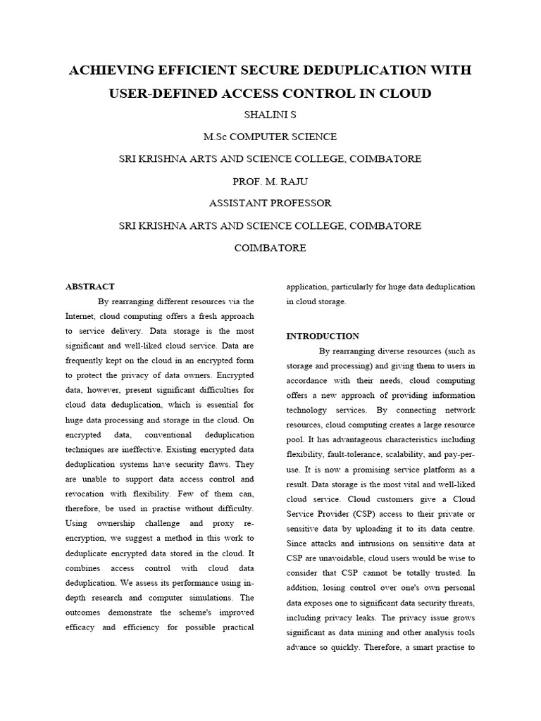 Data Deduplication And Secure Sharing In Cloud Storage Pdf Cloud Computing Encryption 
