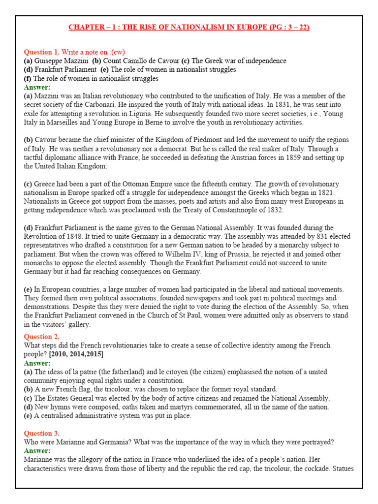 History - Rise of Nationalism in Europe | PDF | Prussia | German Empire