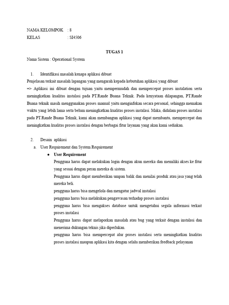 Tugas 1 APSI - Kelompok 8 | PDF