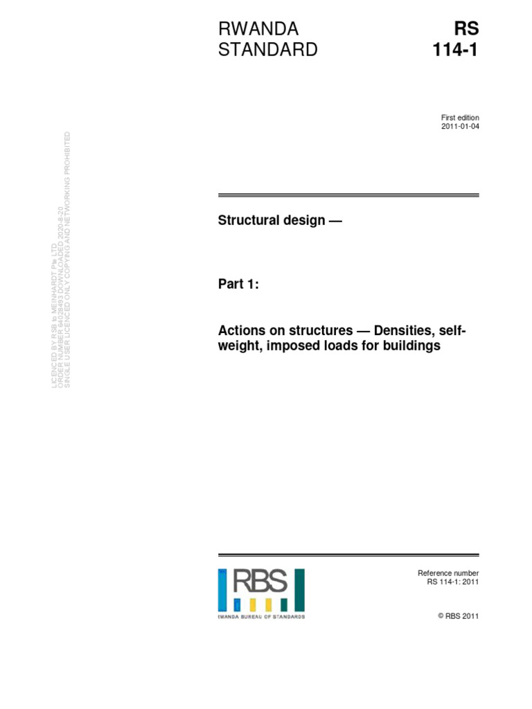 RS 114-1-2011 Structural Design - Part 1 Actions | PDF | Force ... RS 114-1-2011 Structural Design - Part 1 Actions | PDF | Force ...