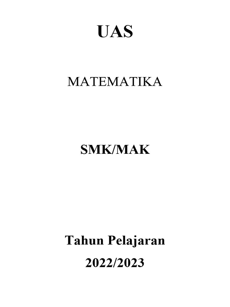 Soal UAS Mat 2023 | PDF