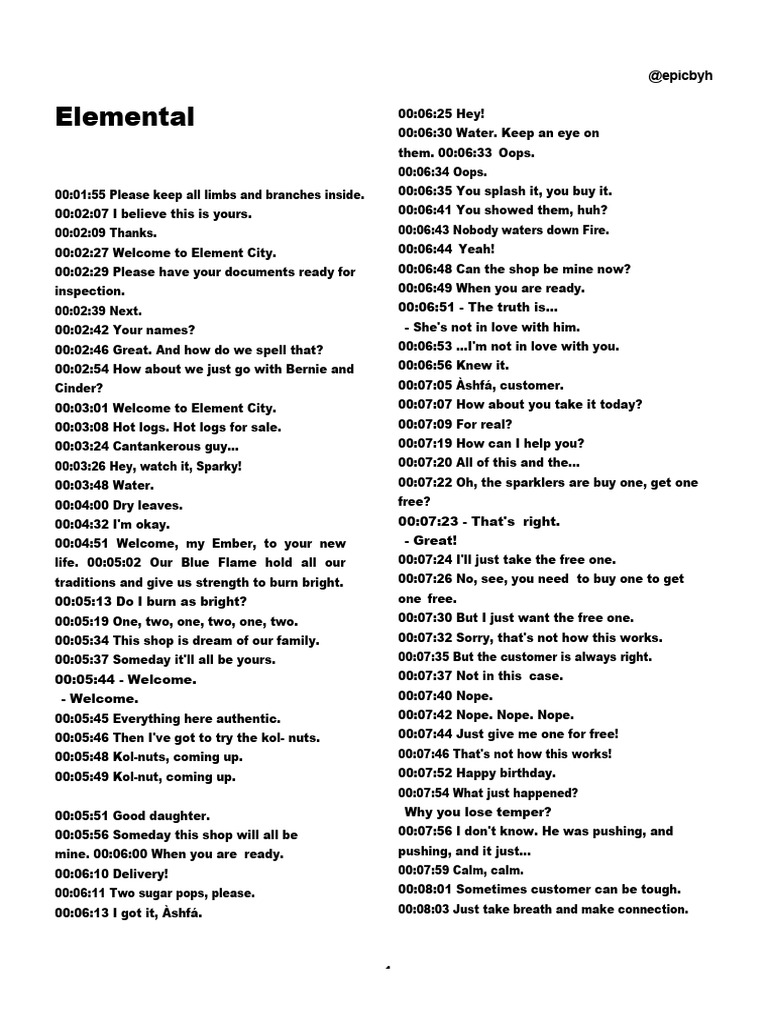 Elemental 대본 | PDF