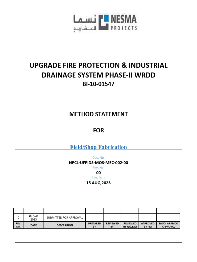 MOS 002 Shop, Field Fabrication | PDF | Pipe (Fluid Conveyance) | Welding