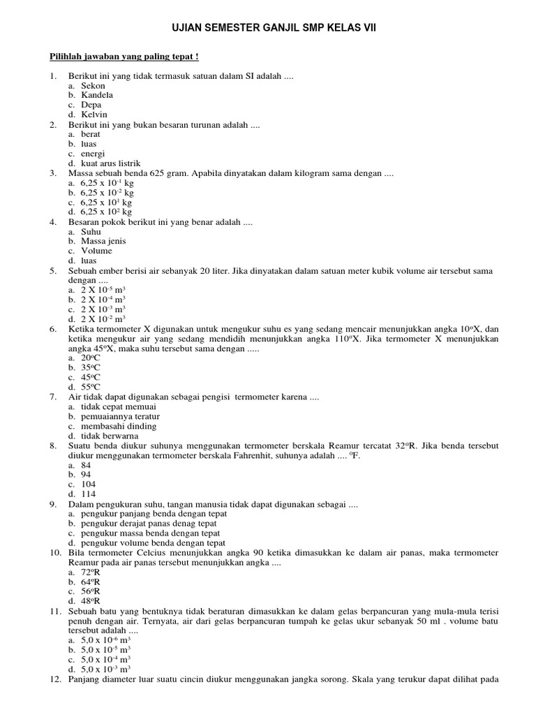 Soal IPA Kelas 7 | PDF