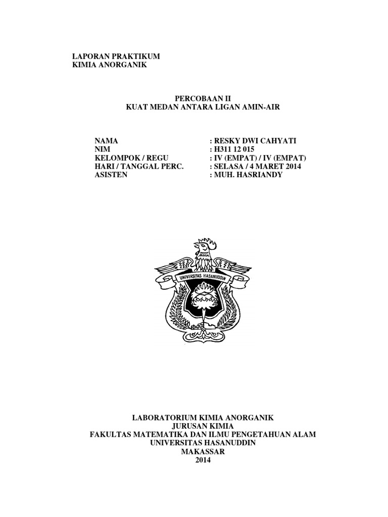 Kuat Medan Ligan Amin dan Air dalam Kimia | PDF