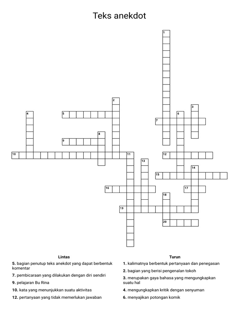 Teks Anekdot - Lab Teka Teki Silang-1 | PDF