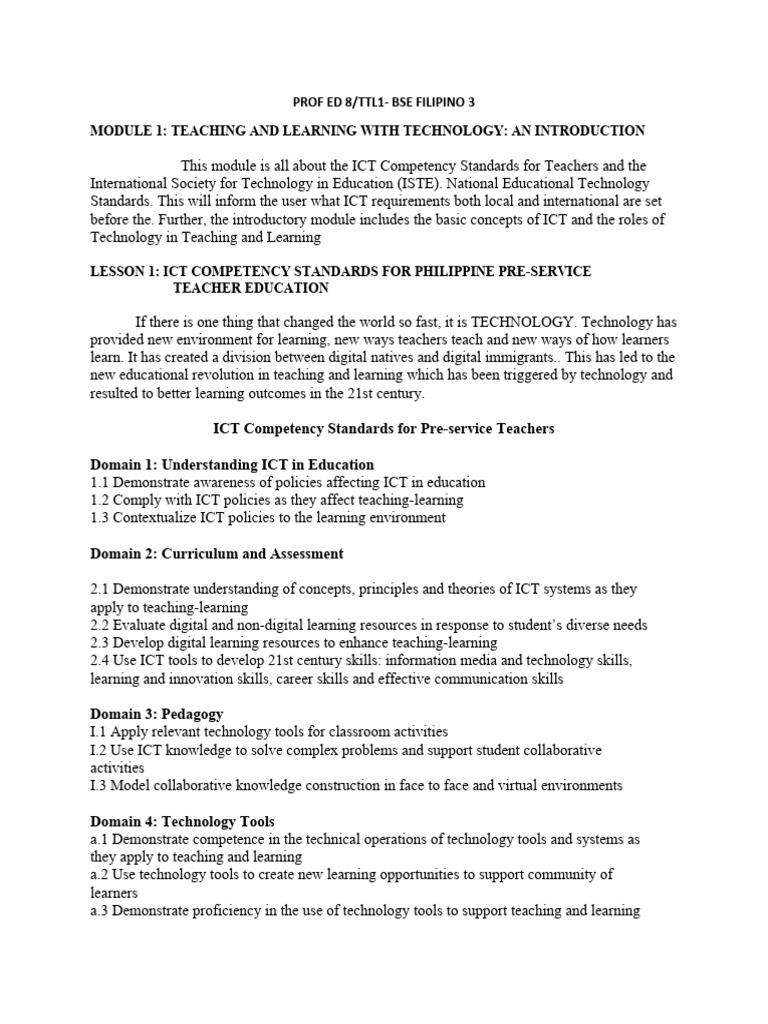 PROF ED 8 3 To 5pm Module 1 | PDF | Educational Technology | Learning