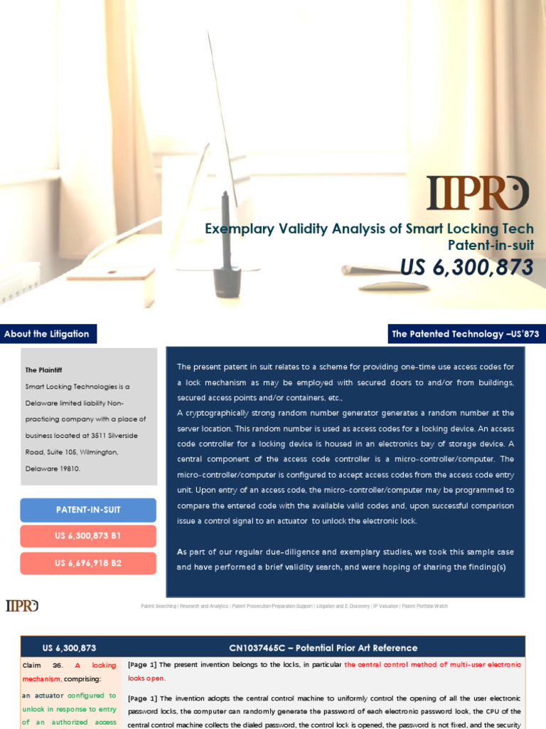 IIPRD - Patent Validity Analysis - 1 | PDF | Password | Cryptography