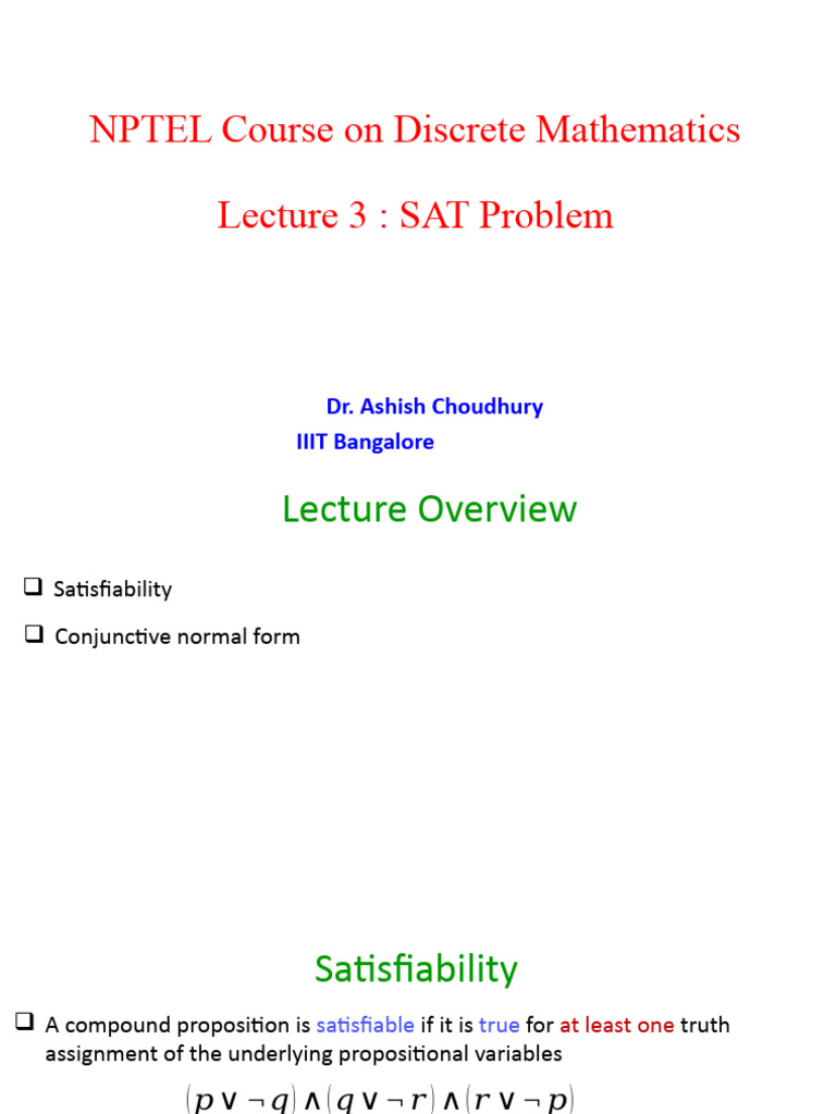 Lec 3 | PDF | Mathematical Logic | Logic