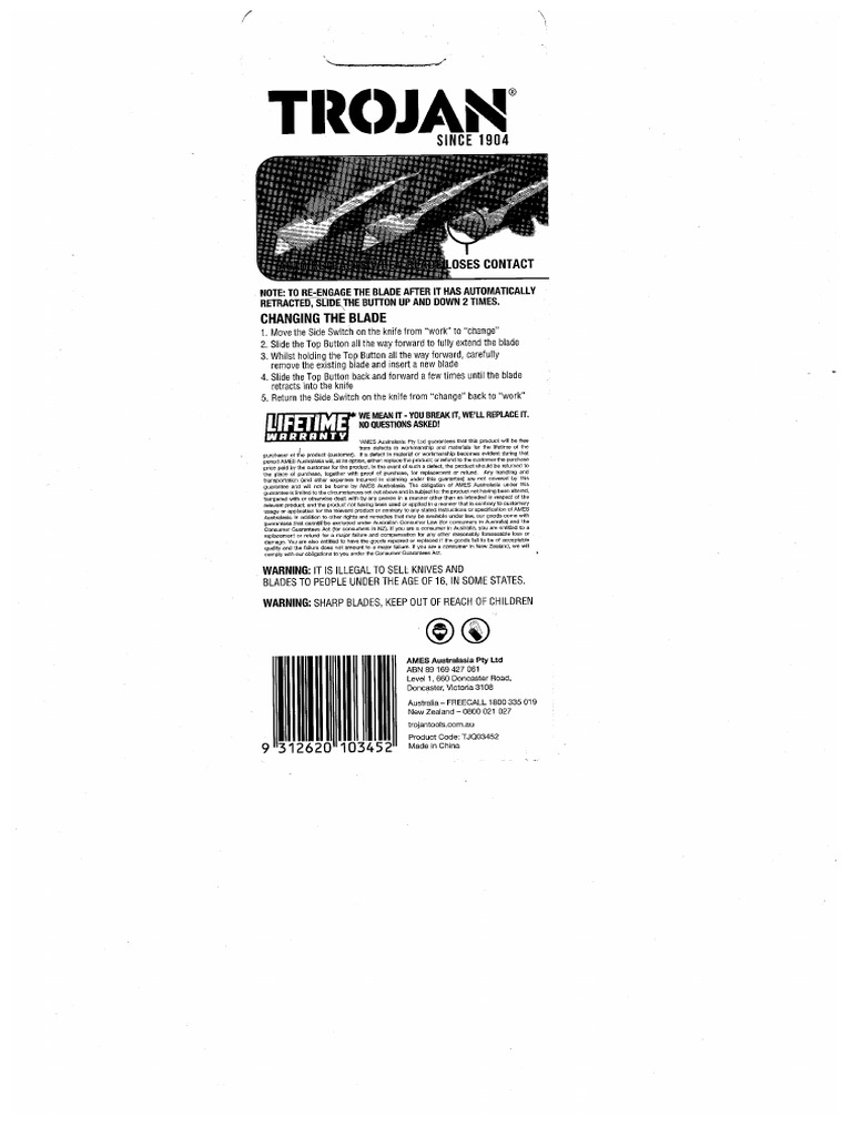 Trojan Utility Knife | PDF