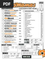 ZW Rocomamas Menu | PDF | Sauce | Bacon