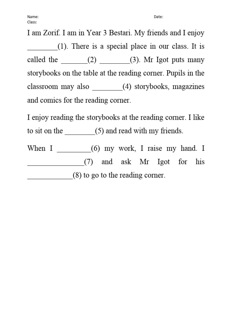 Year 3 Reading Corner Activities | PDF | Home & Garden