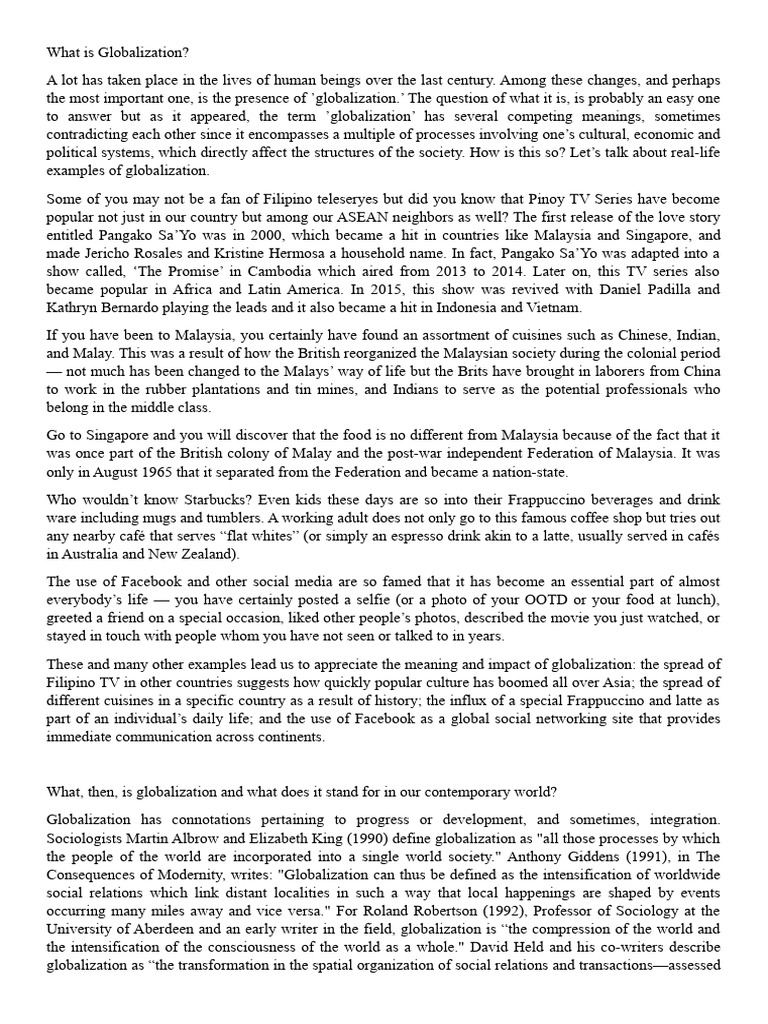 TCW | PDF | Globalization | Economies