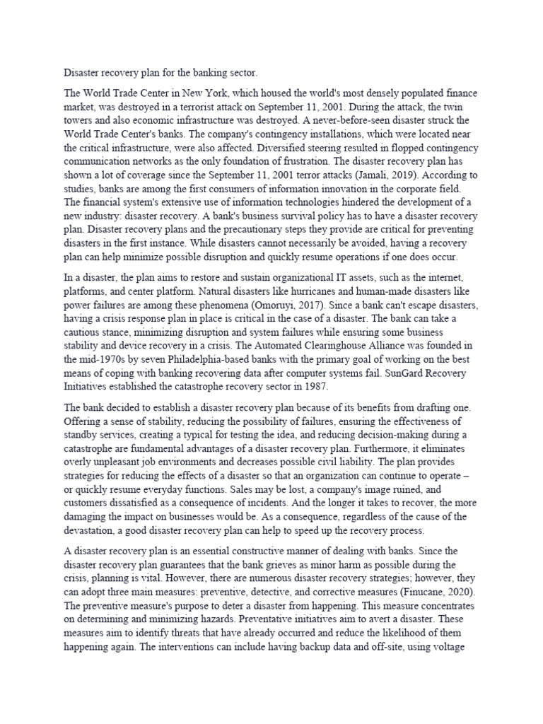 Disaster Recovery Plan | PDF | Disaster Recovery | Risk