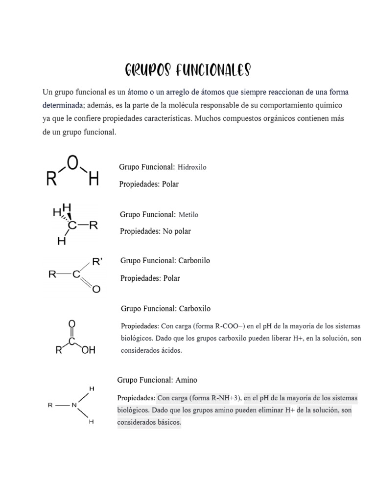 Grupos Funcionales | PDF | Ácido carboxílico | Ácido