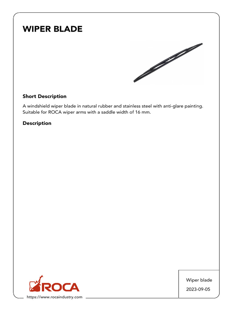 Wiper Blade | PDF | Equipment | Materials