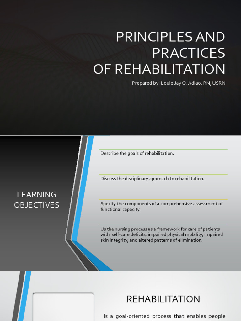 Ms 7 Principles and Practices of Rehabilitation 1 | PDF | Physical Therapy | Physical Medicine ...