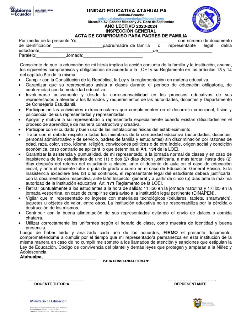 Acta Escuela | PDF | Enseñando