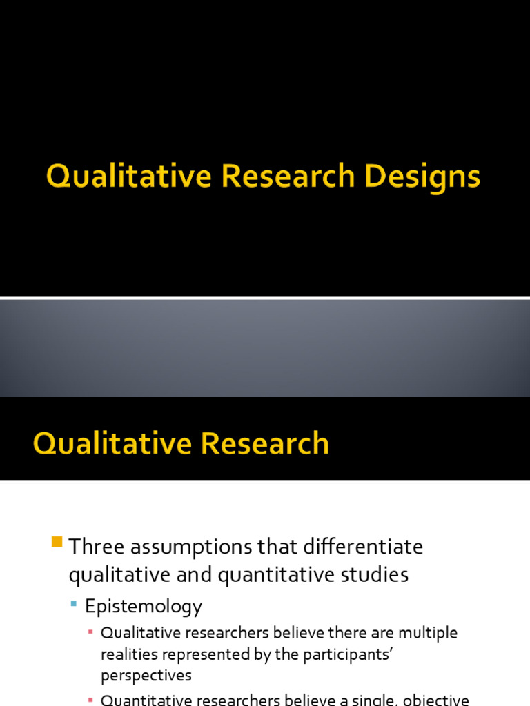 Qualitative Designs | PDF | Qualitative Research | Experience