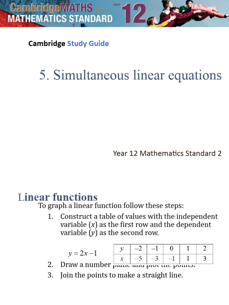 Cambridge Standard 12 Chapter 5 | PDF | Slope | Equations