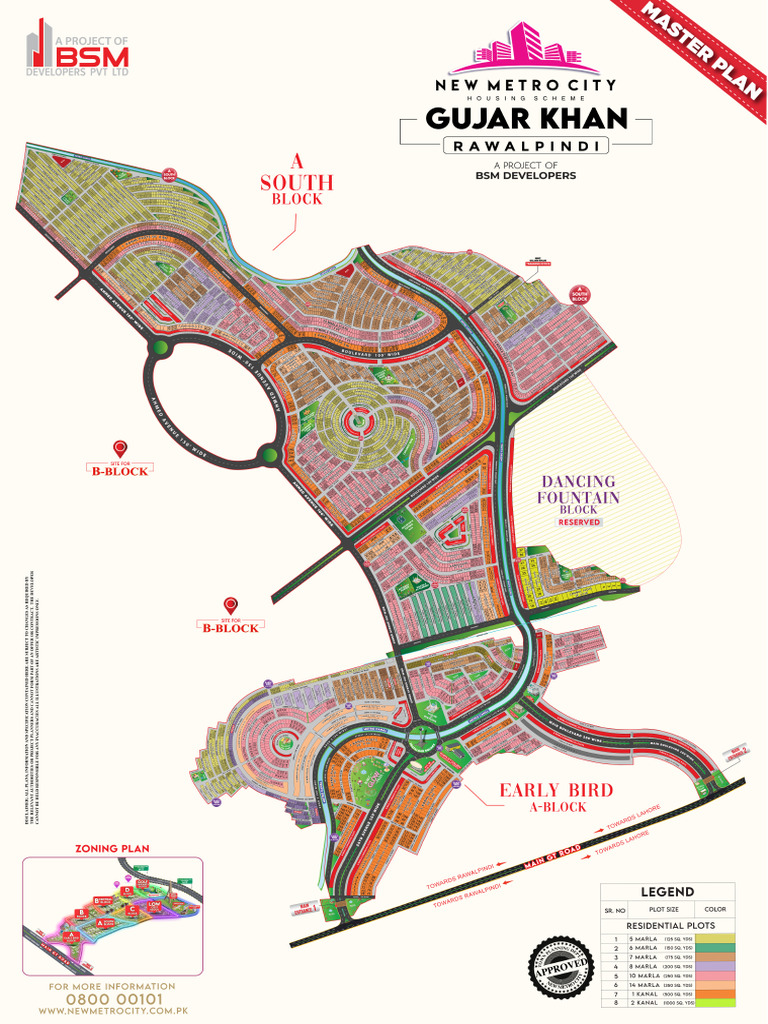 New Metro City Gujar Khan A South Block Map | PDF
