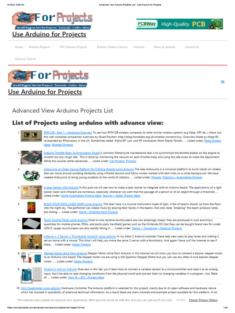 Advanced View Arduino Projects List - Use Arduino For Projects 4 | PDF ...