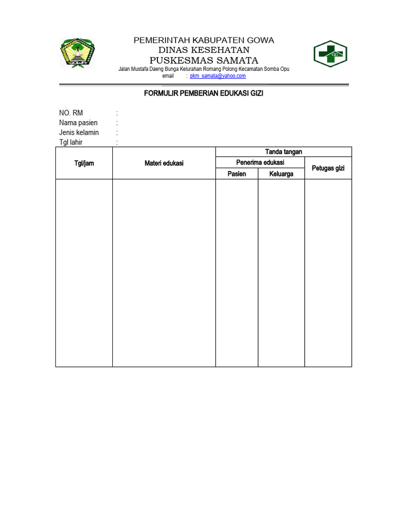3.5.1.c FORM EDUKASI GIZI | PDF
