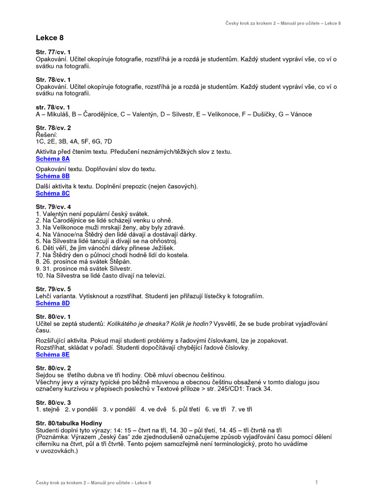 Ucitele Cesky Krok Za Krokem 2 8 | PDF