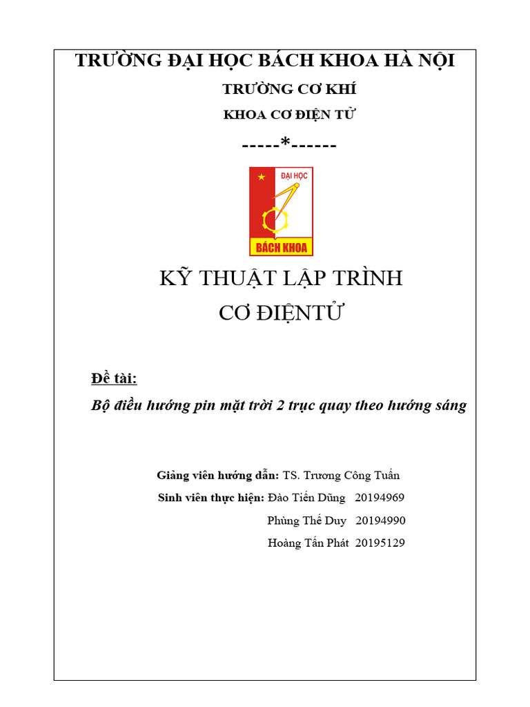 Báo cáo BTL KTLT Cuối kì | PDF